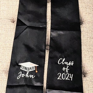 Graduation Embroidered Stole, Personalized Embroidered Graduation Stole ...
