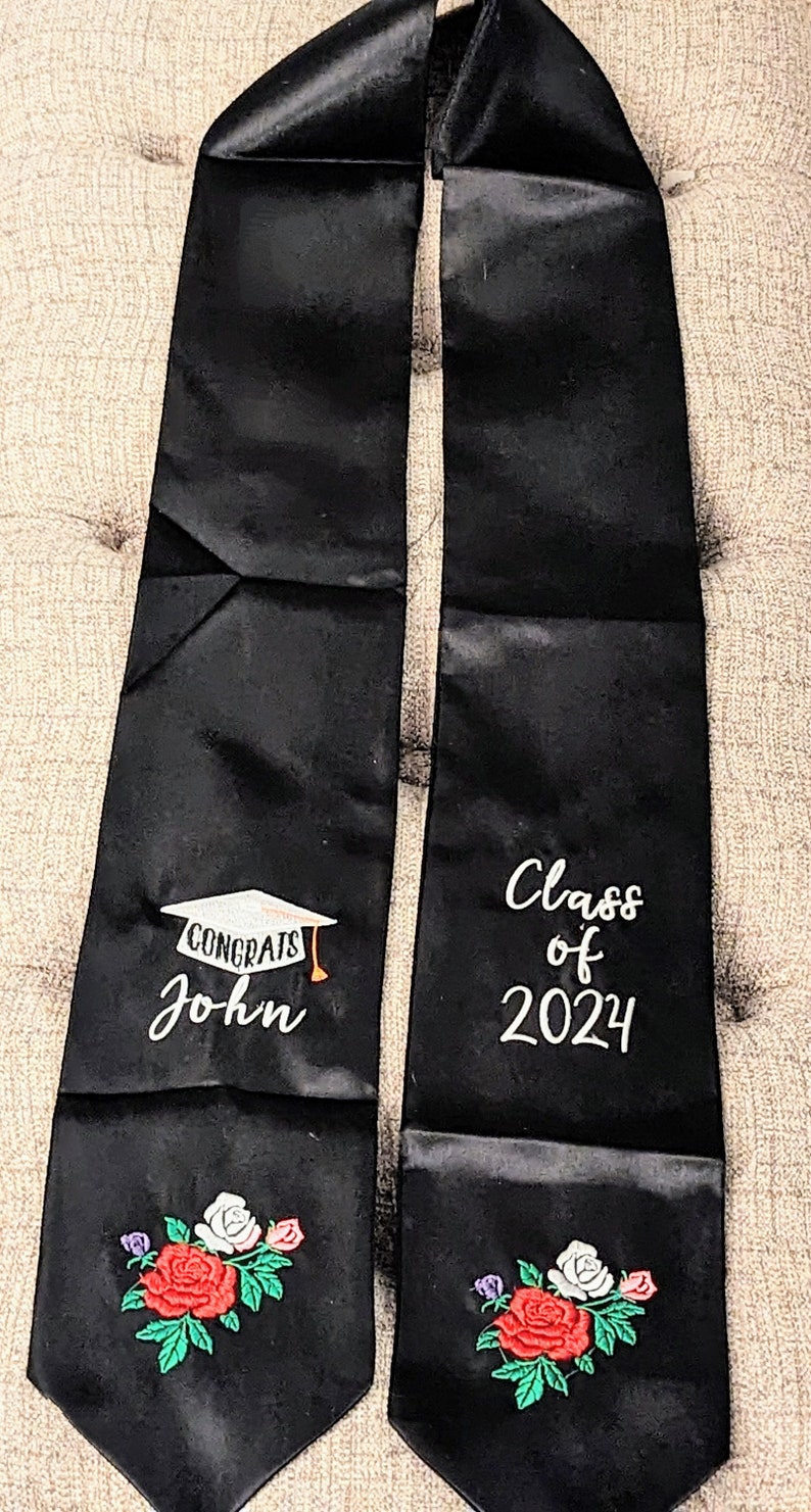 Graduation Embroidered Stole, Personalized Embroidered Graduation Stole ...