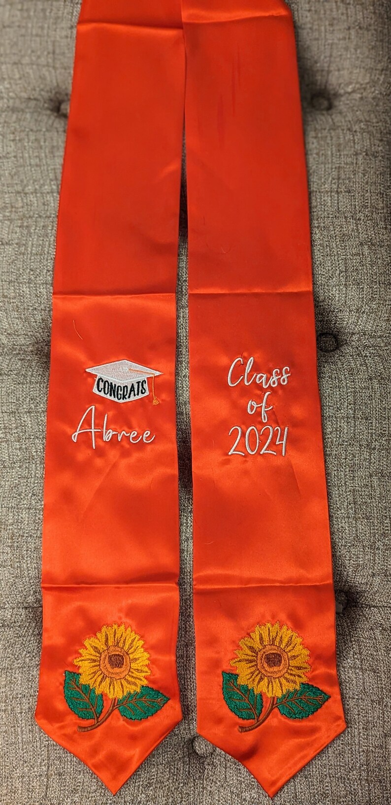Graduation Embroidered Stole, Personalized Embroidered Graduation Stole ...