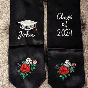Graduation Embroidered Stole, Personalized Embroidered Graduation Stole ...