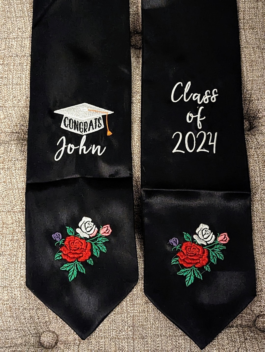 Graduation Embroidered Stole, Personalized Embroidered Graduation Stole ...