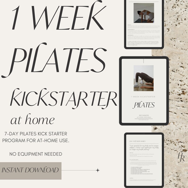1 Week Kickstarter PILATES Program for BEGINNERS at HOME No Equipment ...