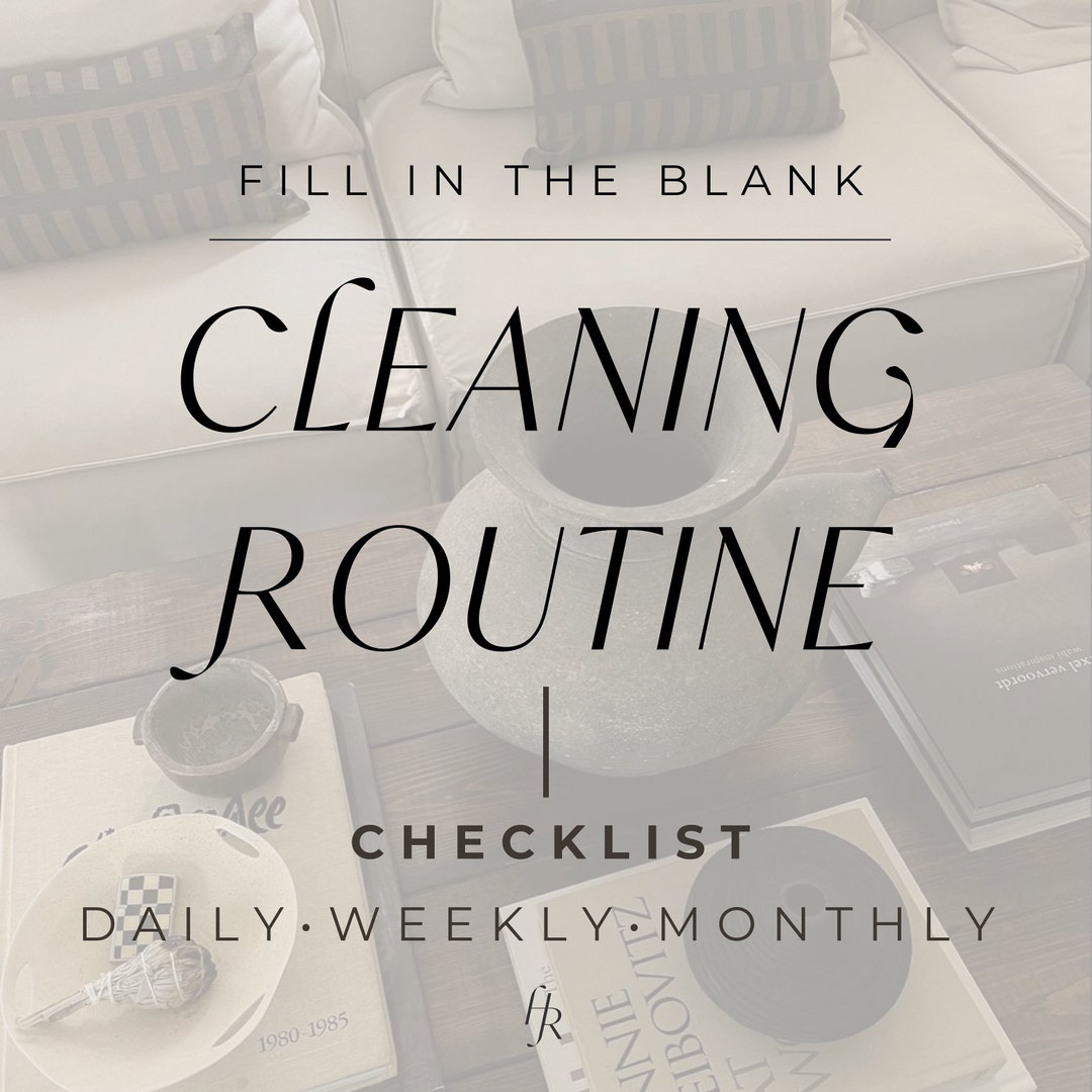 CLEANING CHECKLIST That Girl Cleaning Routine Fill in the Blank - Etsy