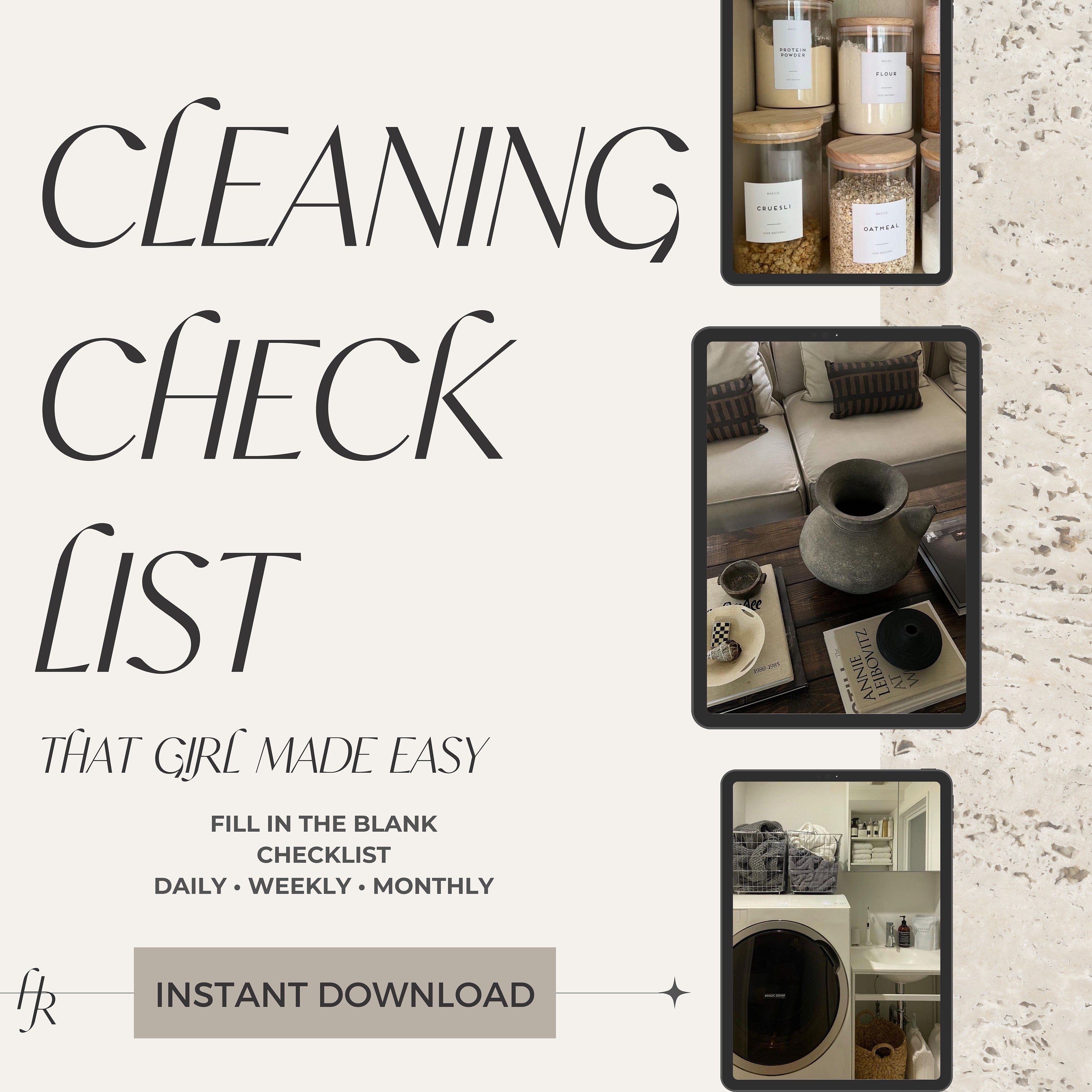 CLEANING CHECKLIST That Girl Cleaning Routine Fill in the Blank - Etsy