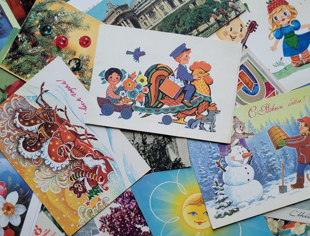 SALE, 100 Vintage Postcards, Set, Soviet Union Postcards, USSR, Unused ...