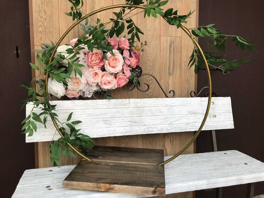 Wooden Cake Stand+metal Hoop \ Wedding Cake Stand \ Wooden Cake Stand ...