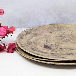 Rustic Gray Ceramic Dinner Plate, Handmade Pottery Plate, Unique ...