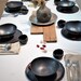 Unique Dinnerware, 20 Piece Dinnerware Set, Black Ceramic Dinner Set ...