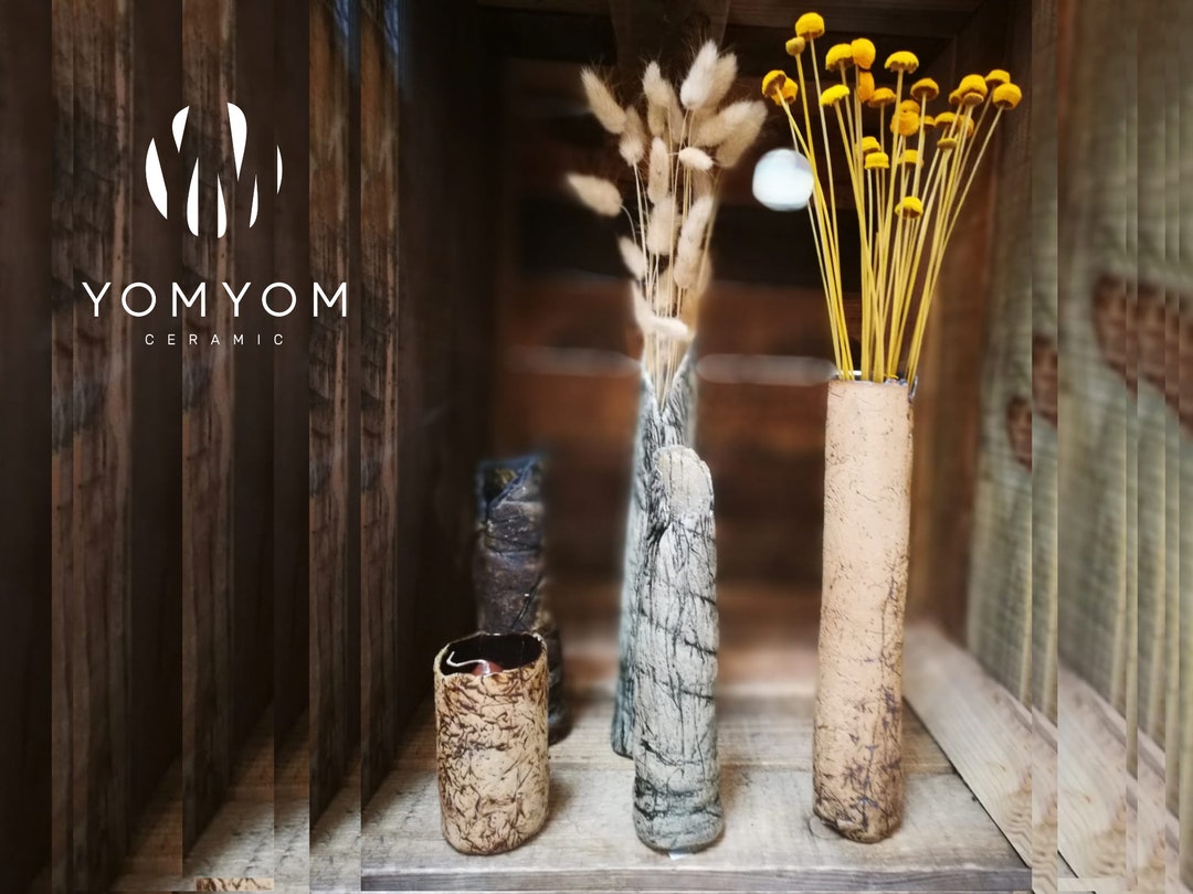 Tall Rustic Ceramic Vase, Flower Vase, Contemporary Clay Vase, Tall ...