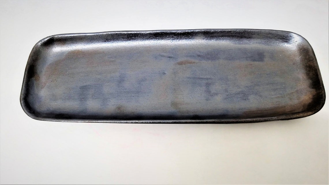 Black Ceramic Serving Tray Long Black Rectangle Tray Ceramic - Etsy