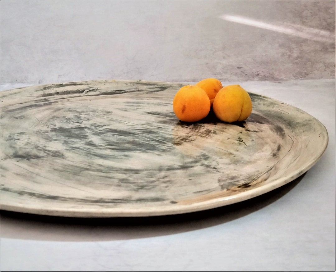 Ceramic Pizza Stone for Oven, Large Ceramic Serving Platter, Large ...