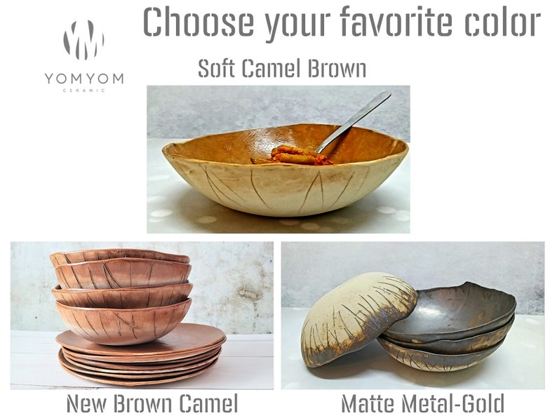 Brown Dinnerware Set Ceramic Dinner Set Stoneware Dish Set - Etsy