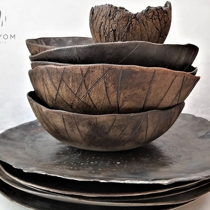 Organic stoneware dinnerware set - Etsy.de