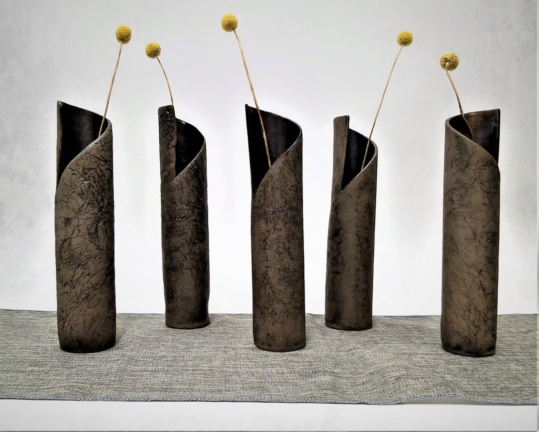 Tall Ceramic Vase, Rustic Pottery Vase, Clay Vase, Handmade Flower Vase ...