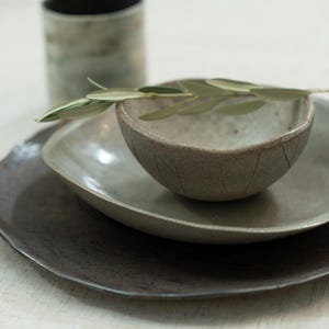 Rustic Ceramic Dinnerware Sets, Handmade Plates Set, Stoneware Dinner ...