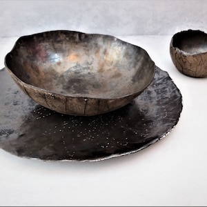 Unique Dinnerware Set, Rustic Ceramic 3 Piece Dinner Set, Stoneware Dinnerware Set, Rustic ...