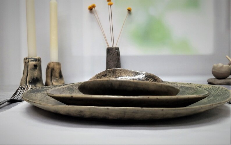 Ceramic Dinnerware Sets Stoneware Dish Set Unique Reactive - Etsy