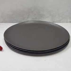 Matte Black Ceramic Dinner Plates, Unique Handmade Plates, Black ...
