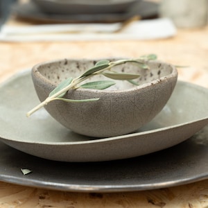 Rustic Ceramic Dinnerware Sets, Handmade Plates Set, Stoneware Dinner ...