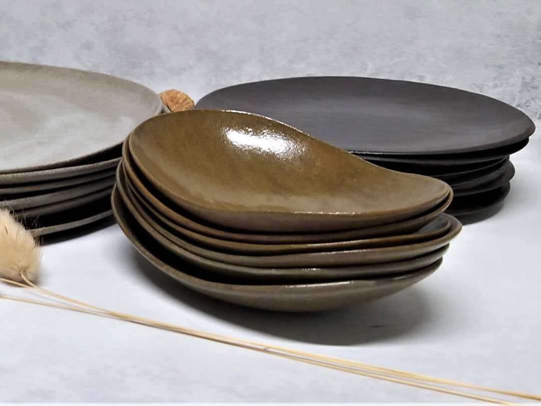 Oval Appetizer Plates, Pottery Tapas Plates, Oval Plates, Wabi Sabi ...