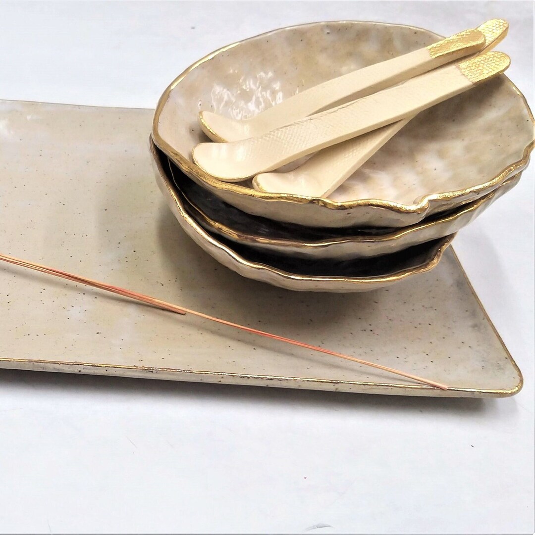 Tapas Bowls Set, Tapas Serving Dishes, Golden Restaurant Bowls, Small ...