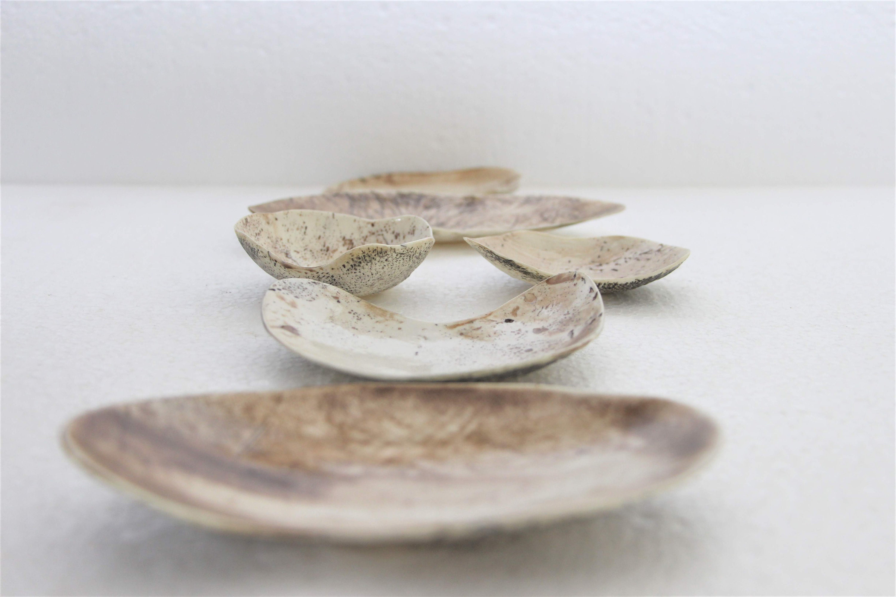 Small Oval Porcelain Plates Set Of 5 Small Ceramic Plates | Etsy