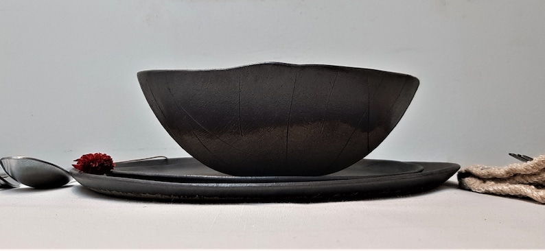 Japanese Dinnerware Modern Dishware Set Black Dishware Set - Etsy