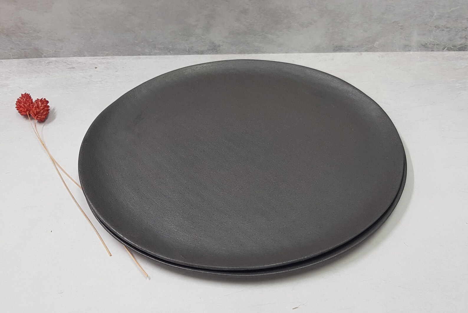 Black Pottery Dinner Plate Set, Handmade Ceramic Dishware - Etsy
