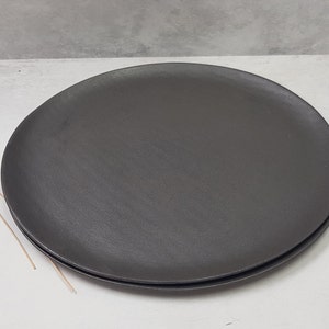 Matte Black Ceramic Dinner Plates, Unique Handmade Plates, Black ...