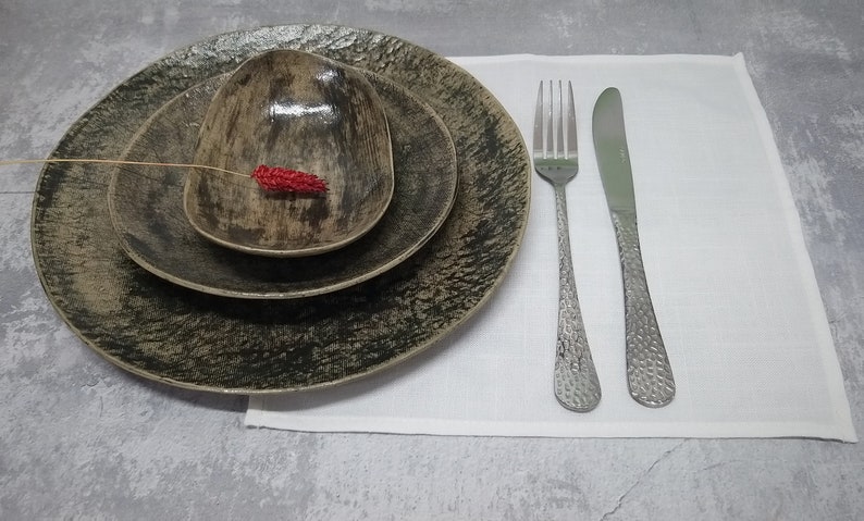 Ceramic Dinnerware Sets Stoneware Dish Set Unique Reactive - Etsy