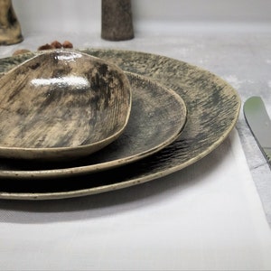 Ceramic Dinnerware Set, Unique Plate Set, Rustic Dish Set, Modern ...