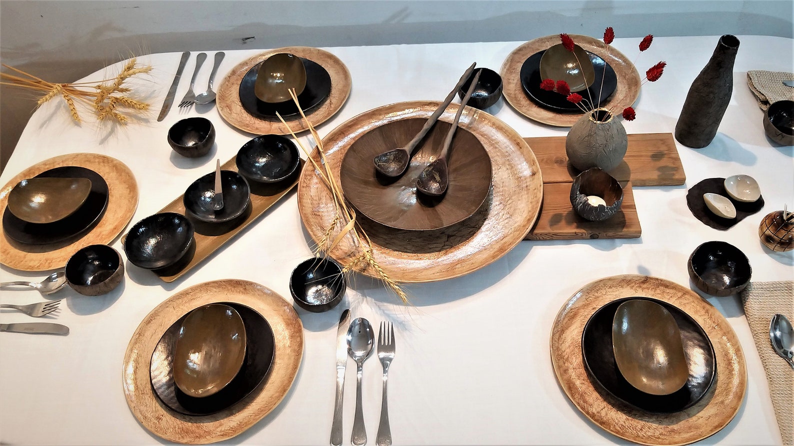 Handmade Stoneware Dinnerware Set, Rustic Ceramic Dish Set - Etsy