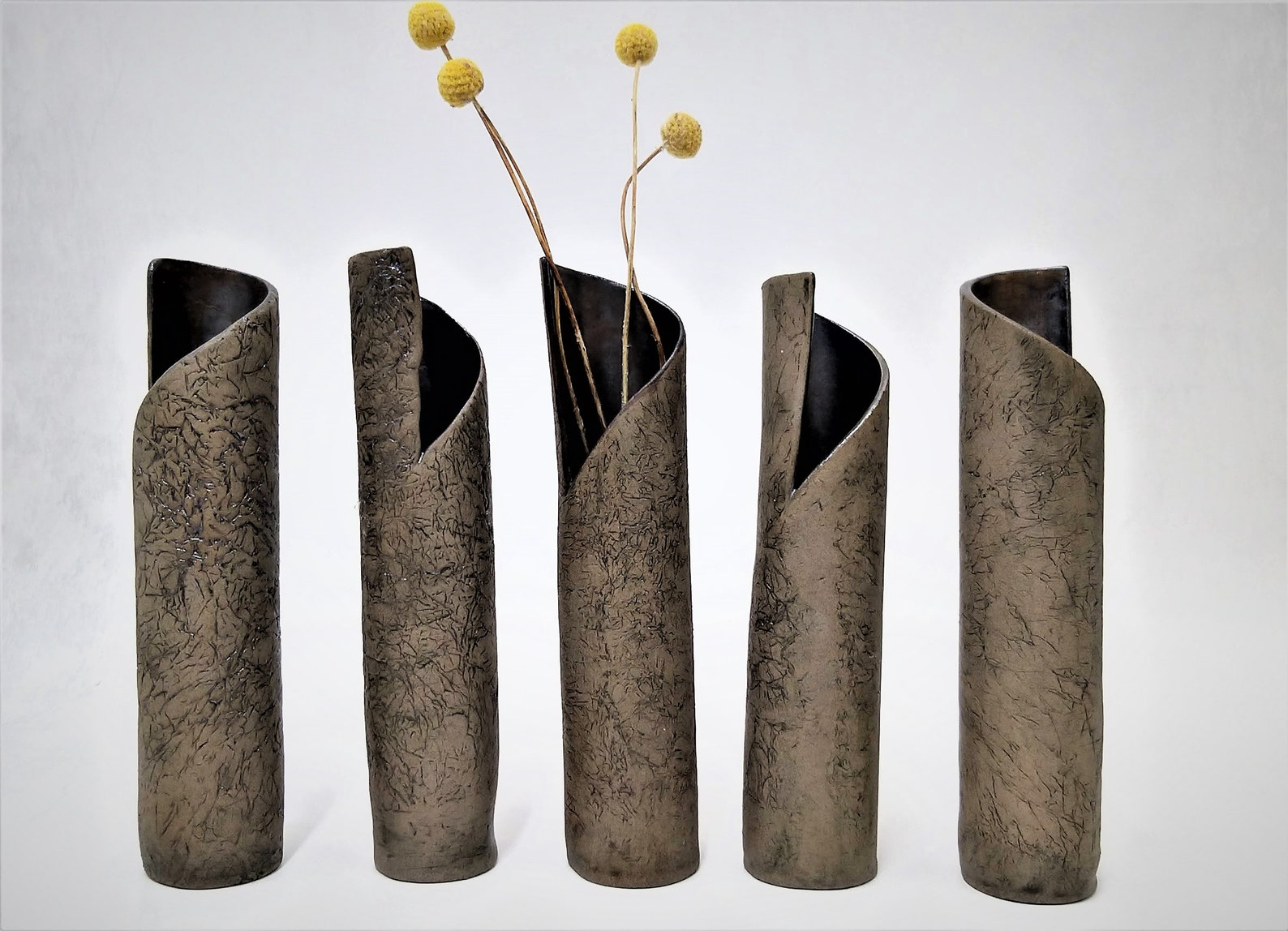 Tall Ceramic Vase, Rustic Pottery Vase, Clay Vase, Handmade Flower Vase ...