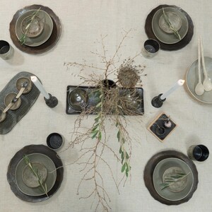 Rustic Ceramic Dinnerware Sets, Handmade Plates Set, Stoneware Dinner ...