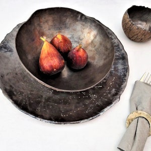 Unique Dinnerware Set, Rustic Ceramic 3 Piece Dinner Set, Stoneware ...