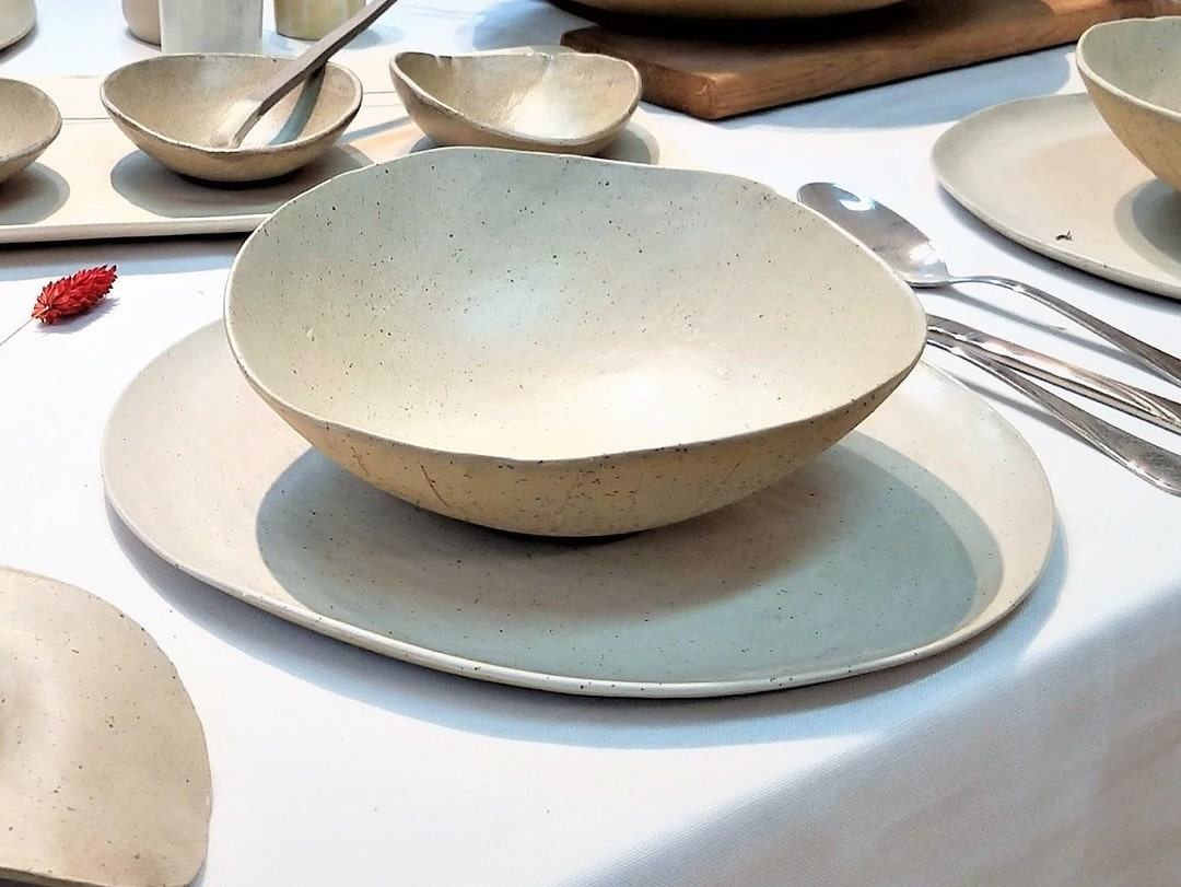 Beige Dish Set, Ceramic Dinner Set, Elegant Dish Set, Easter Dinner ...