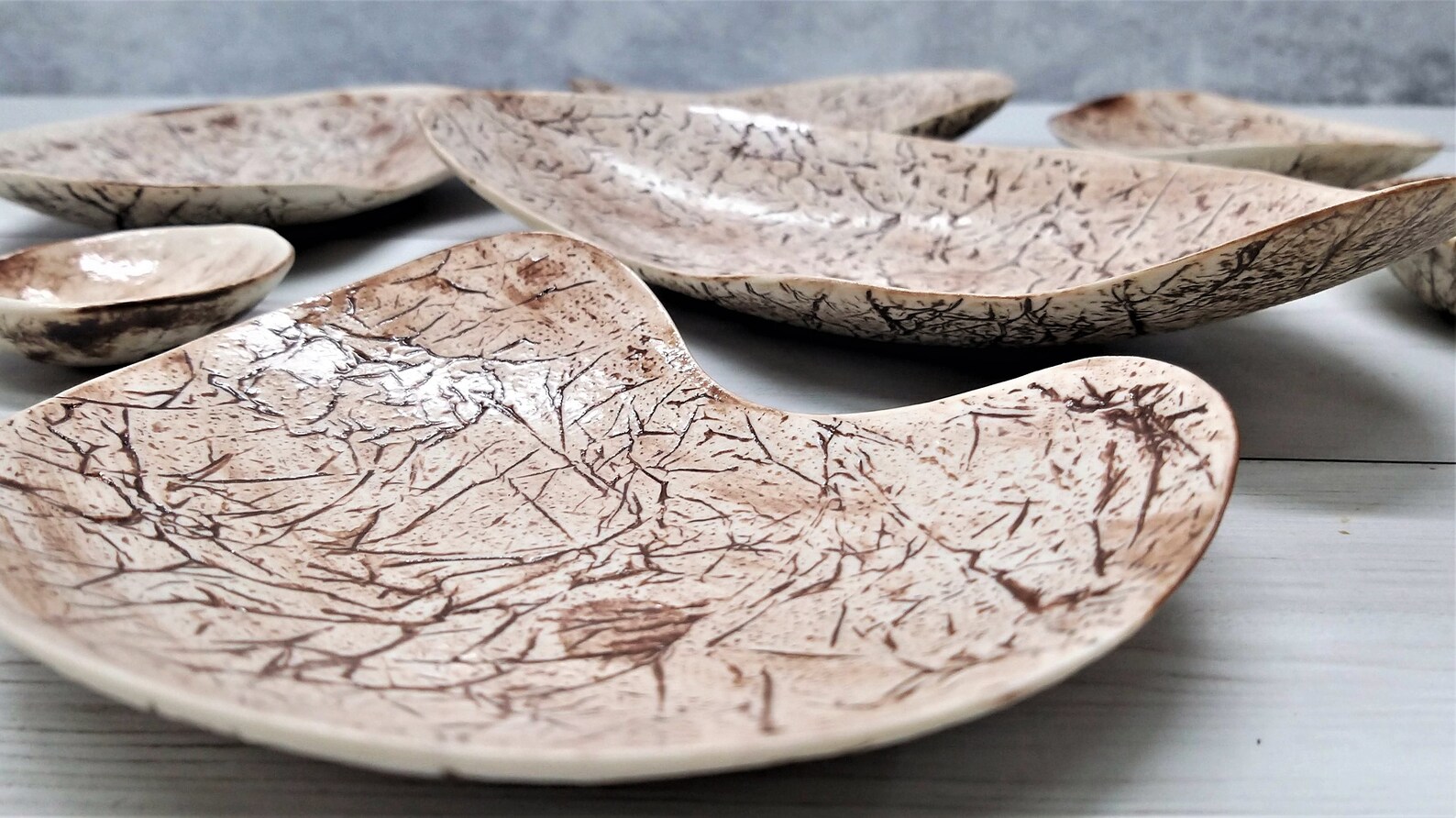Small Oval Porcelain Plates Set of 5 Small Ceramic Plates - Etsy