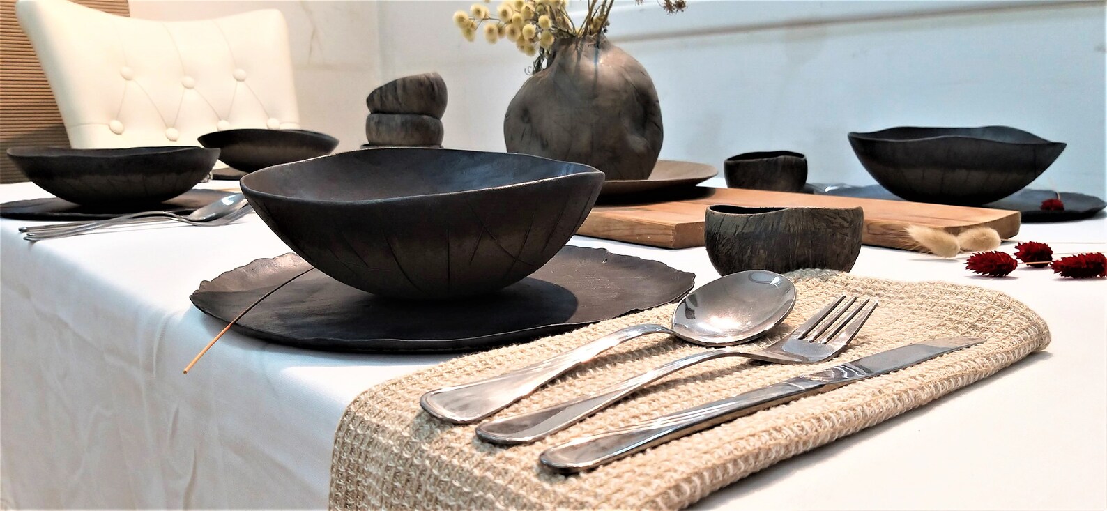 Unique Dinnerware 20 Piece Dinnerware Set Black Ceramic - Etsy