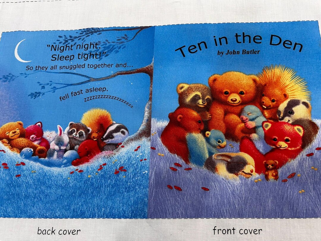 Fabric Books Ten in the Den Book Panel 100% Cotton by John Butler - Etsy