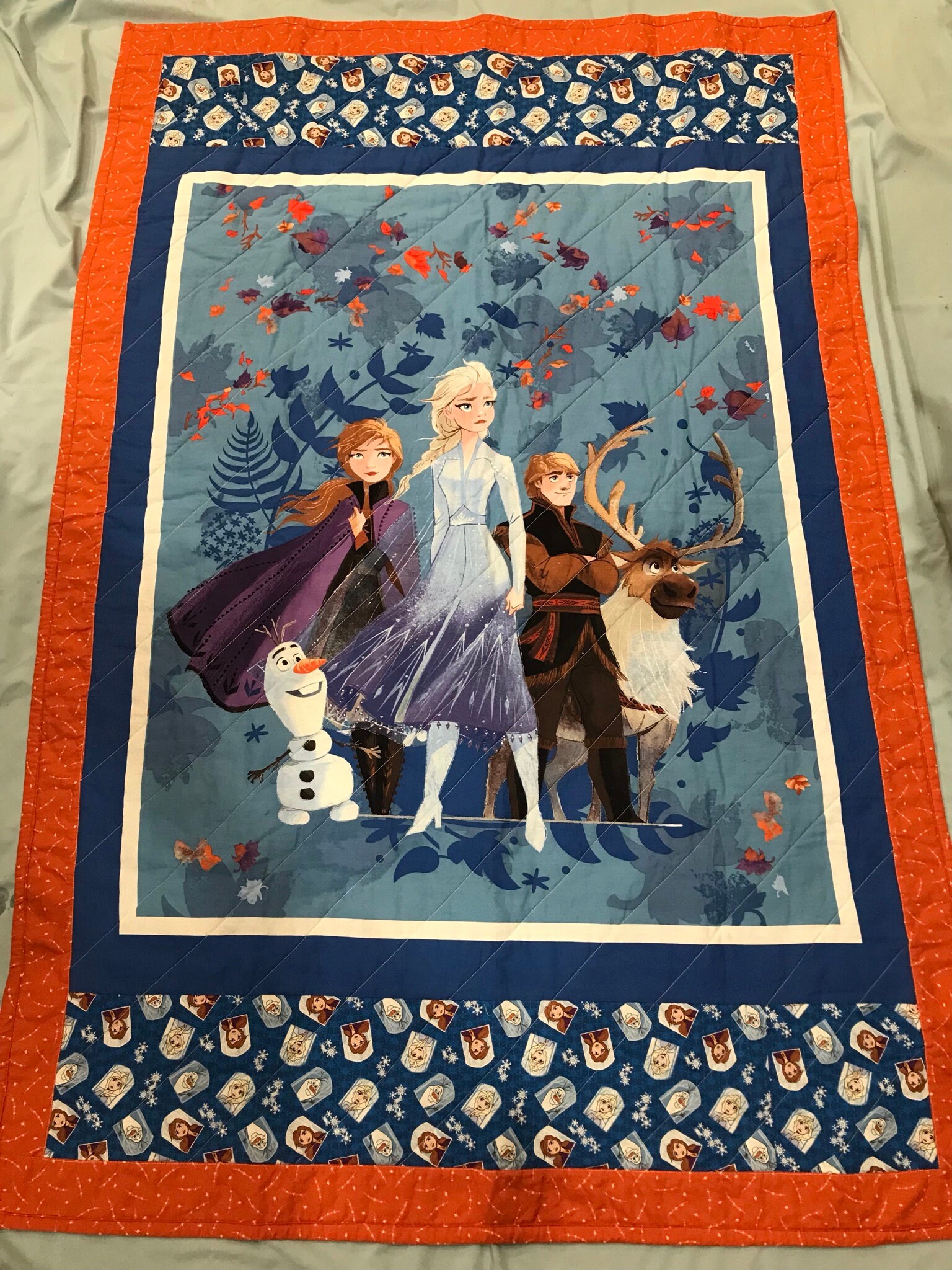 Disney Frozen With Elsa and Anna Homemade Throw Quilt - Etsy