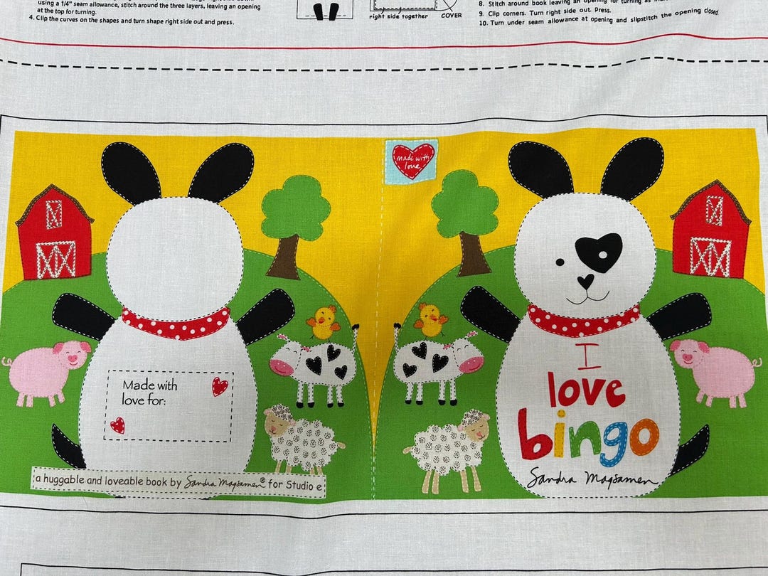 I Love Bingo Cloth Book Panel - Colorful Owl Design - Etsy