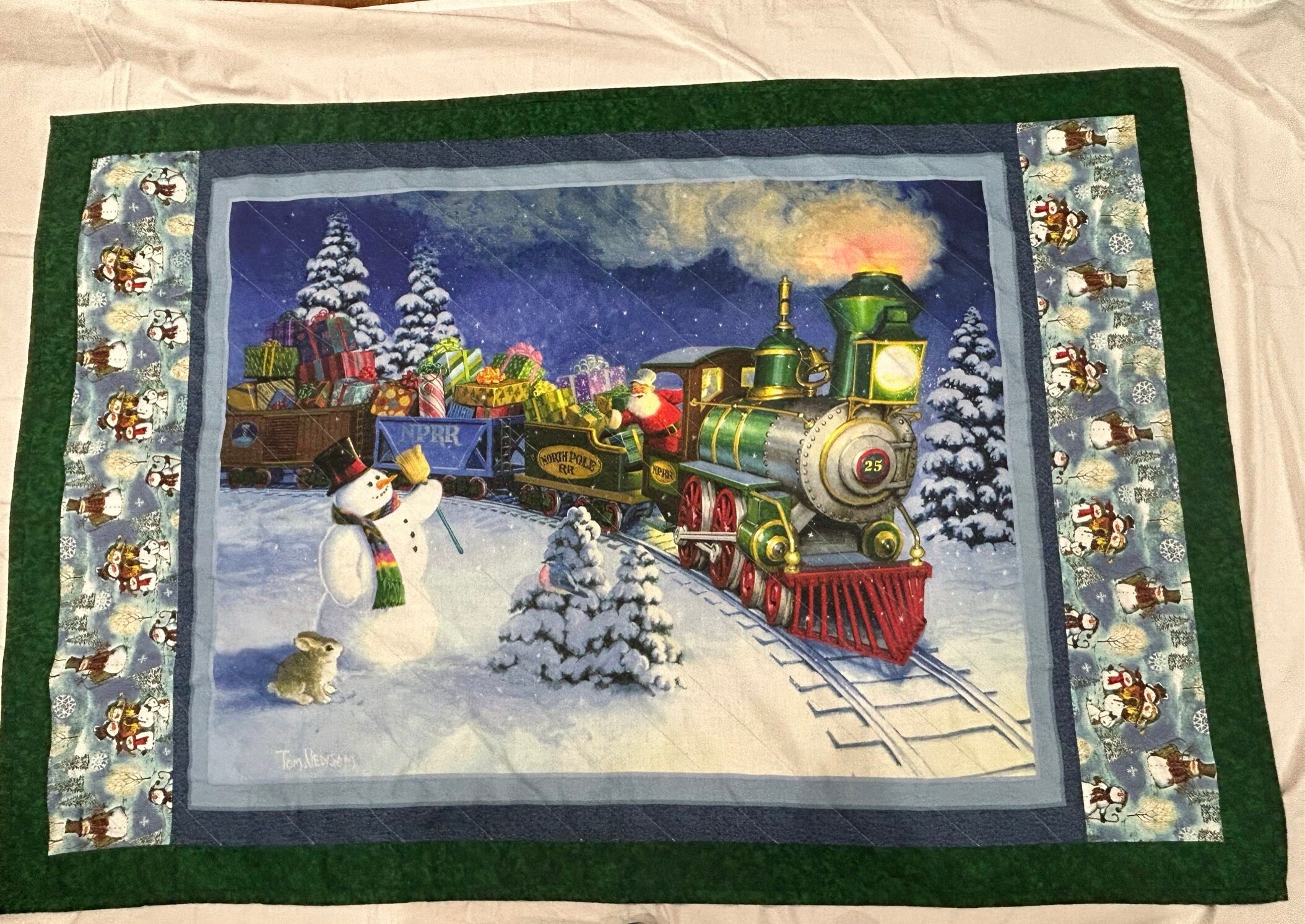 Santa and North Pole Railroad Train Homemade Lap Quilt 40 X 60 - Etsy