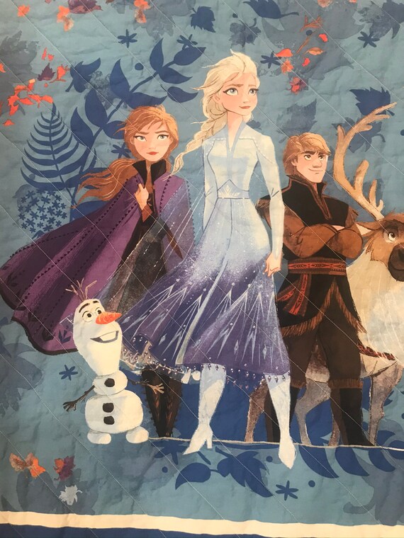 Disney Frozen With Elsa and Anna Homemade Throw Quilt | Etsy