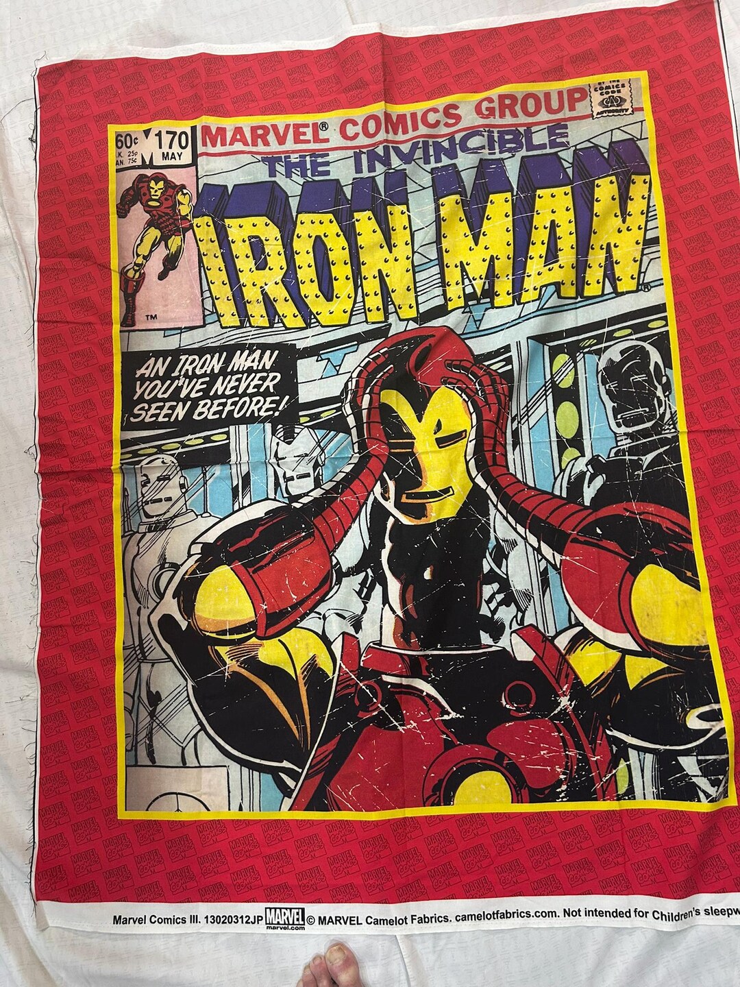 Iron Man Marvel Fabric Panel 36" X 43" - Etsy