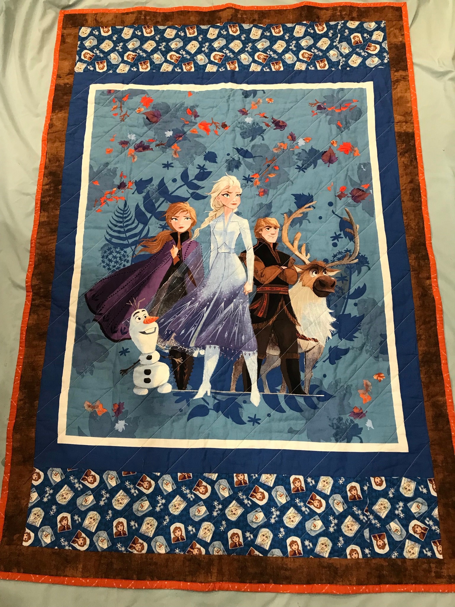 Disney Frozen With Elsa and Anna Homemade Throw Quilt - Etsy