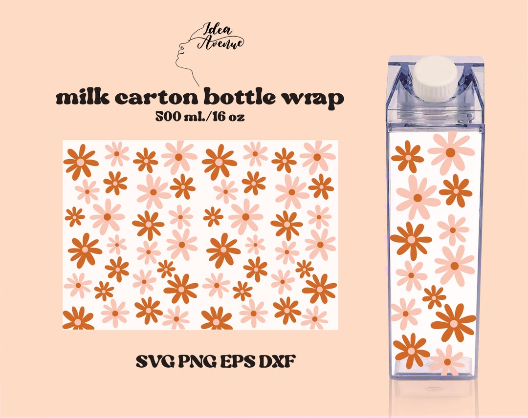 Groovy Daisy Milk Carton Bottle Wrap Svg Daisy Flower Acrylic - Etsy