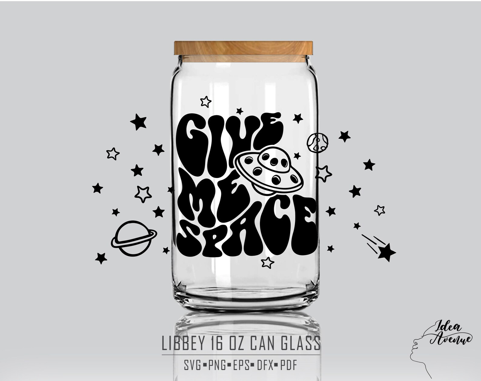 Give Me Space 16 Oz Can Glass Svg UFO Svg Give Me Space Svg - Etsy