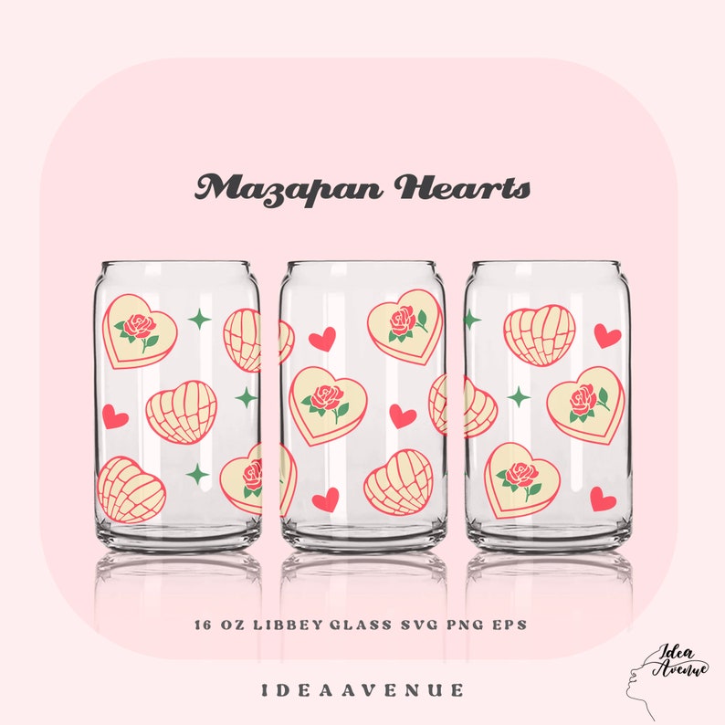 Valentine Mazapan Concha 16 Oz Can Glass Wrap SVG (digital Download) - Etsy