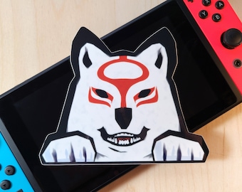 Okami Amaterasu Chibiterasu 3 Glossy Vinyl Sticker Waterproof ...