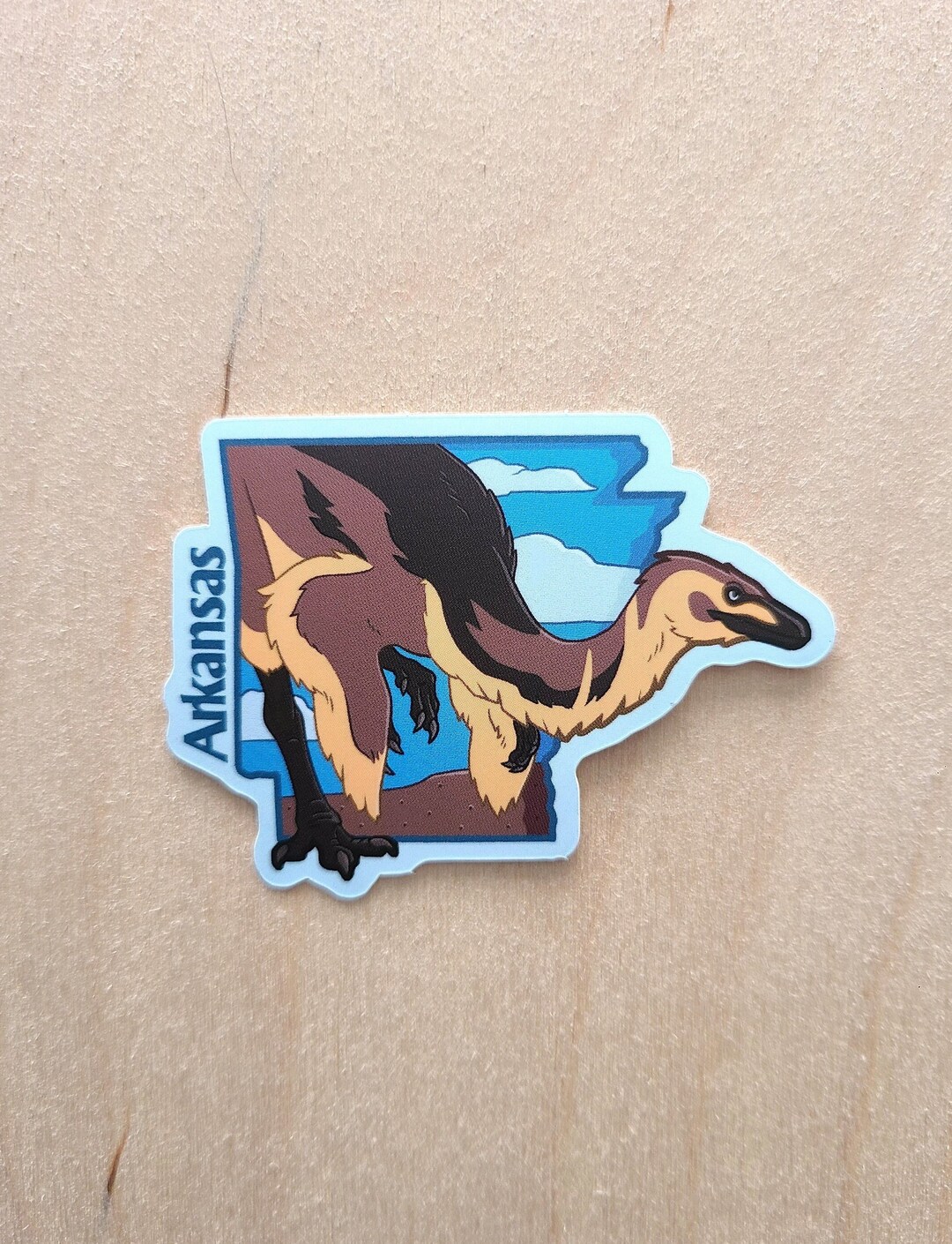 Dinosaur Roadtrip STICKER - Arkansas's Arkansaurus - Etsy